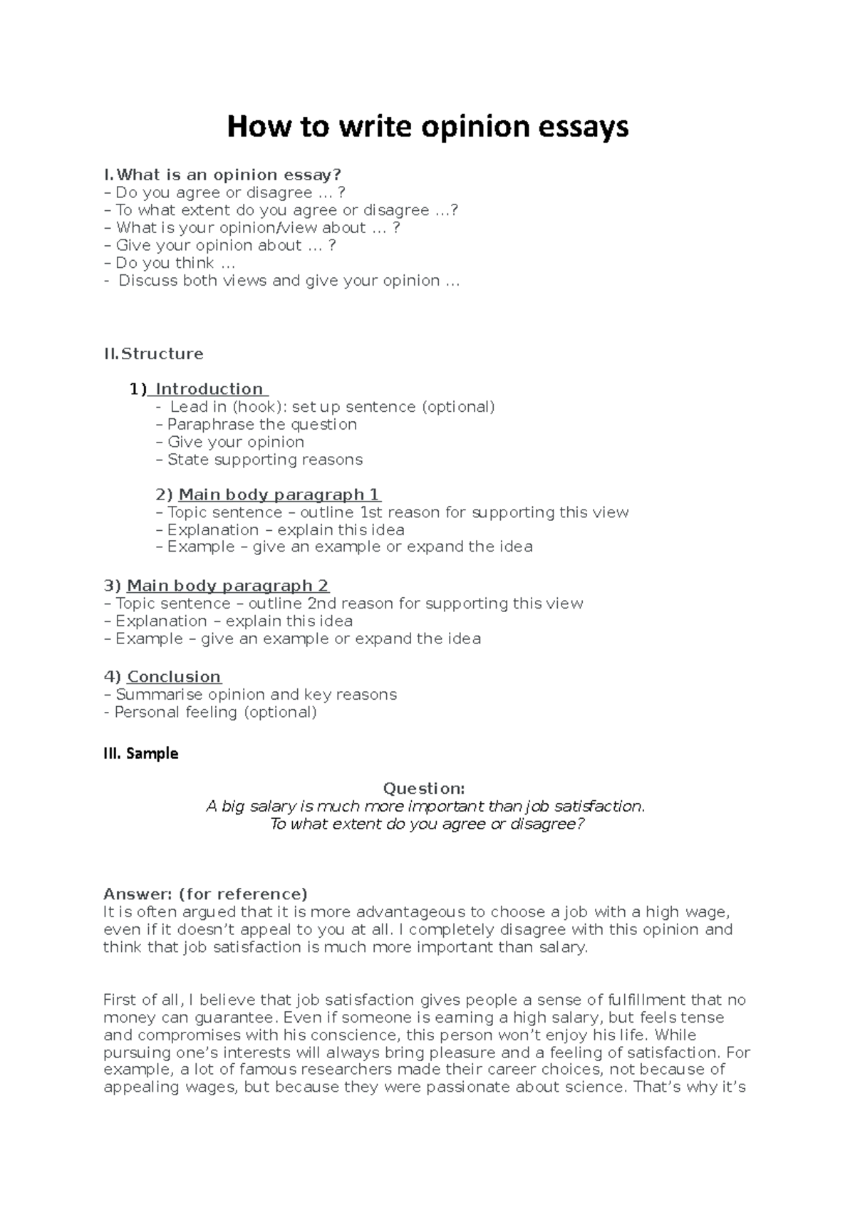 How to write opinion essays - ..? To what extent do you agree or ...