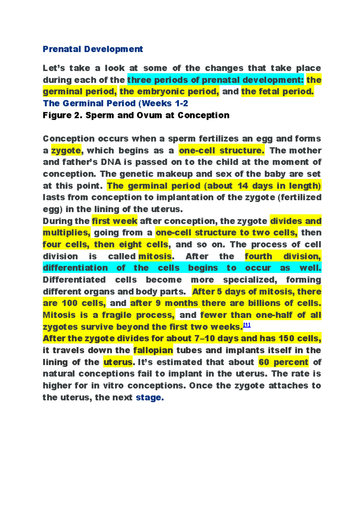 Document (5) - Practice material - Prenatal Development Let’s take a ...