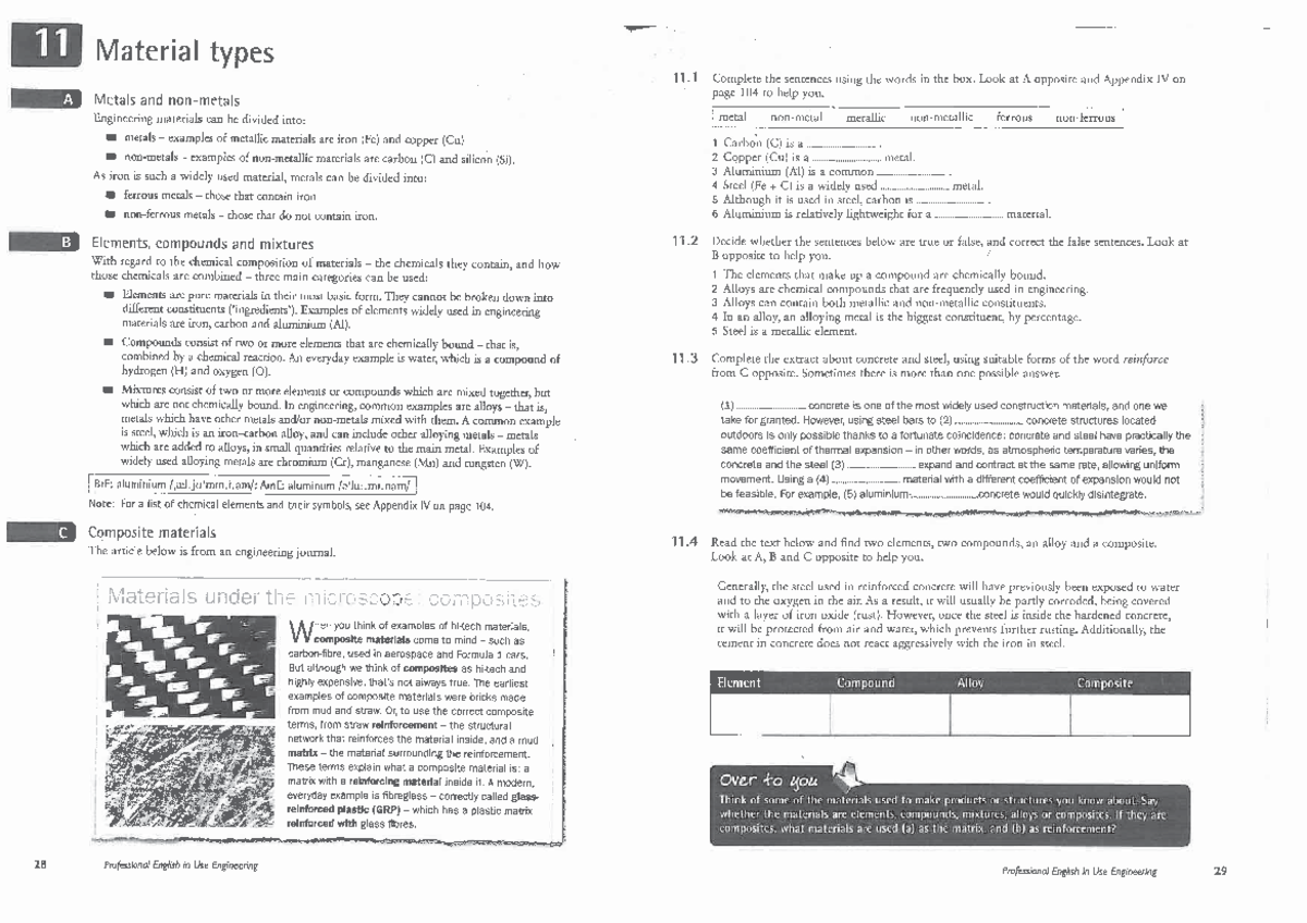 Unit 2 materials - Materiały unit 2 - 11 Material types 11 Complete the ...
