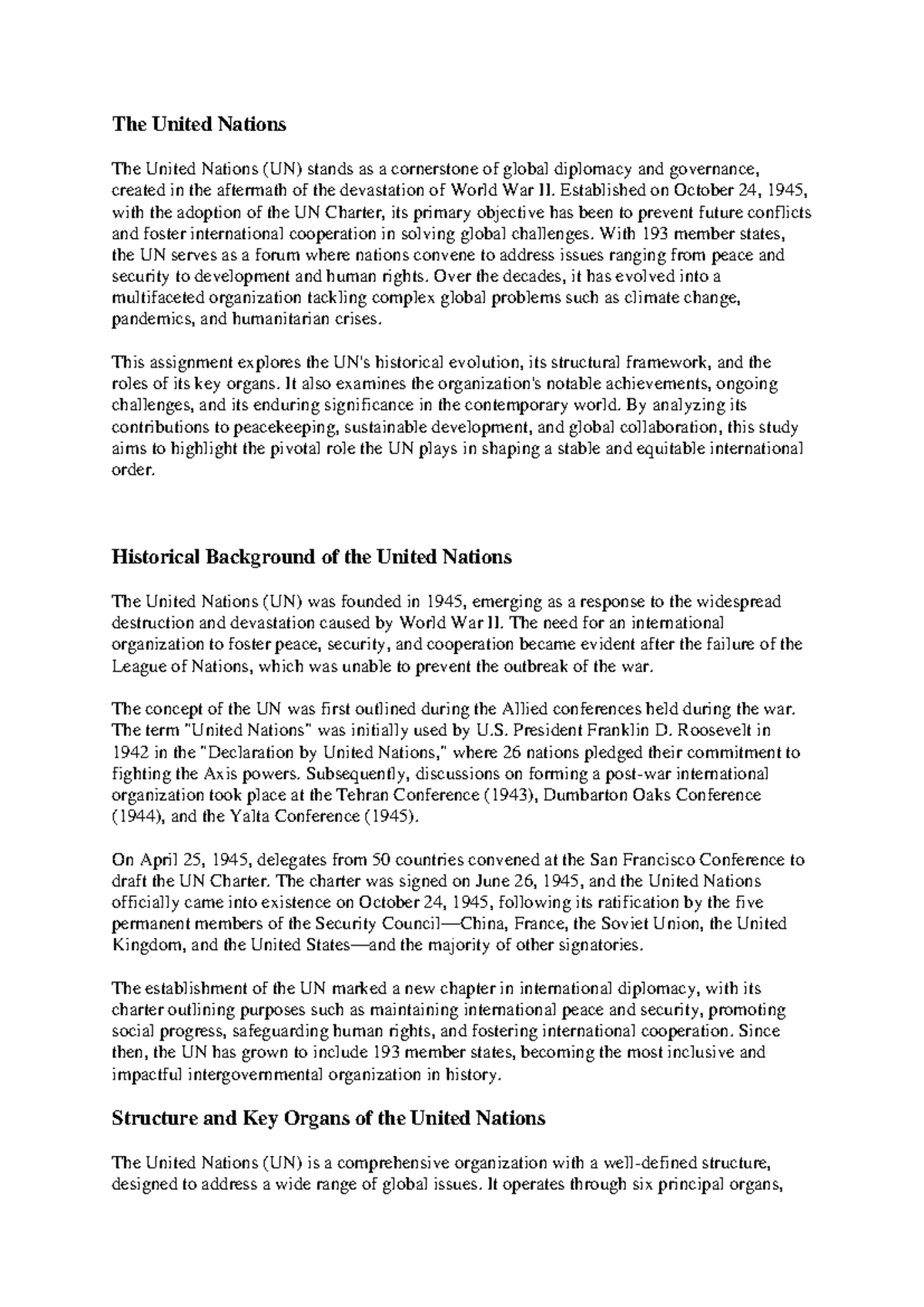 UN AND Unesco - THE UNITED NATIONS - The United Nations The United ...