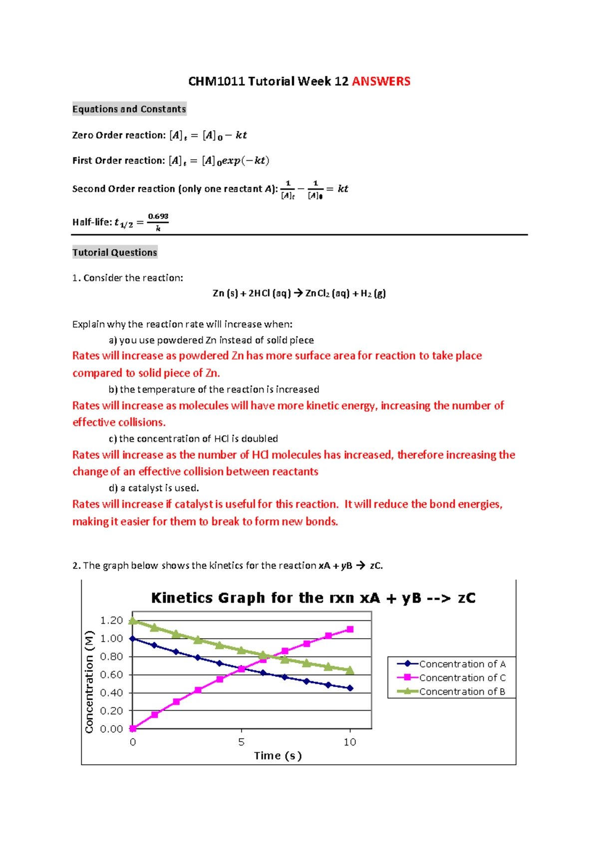 CHM1011 tutorial Questions Week 12 answers - CHM1011 Tutorial Week 12 ...