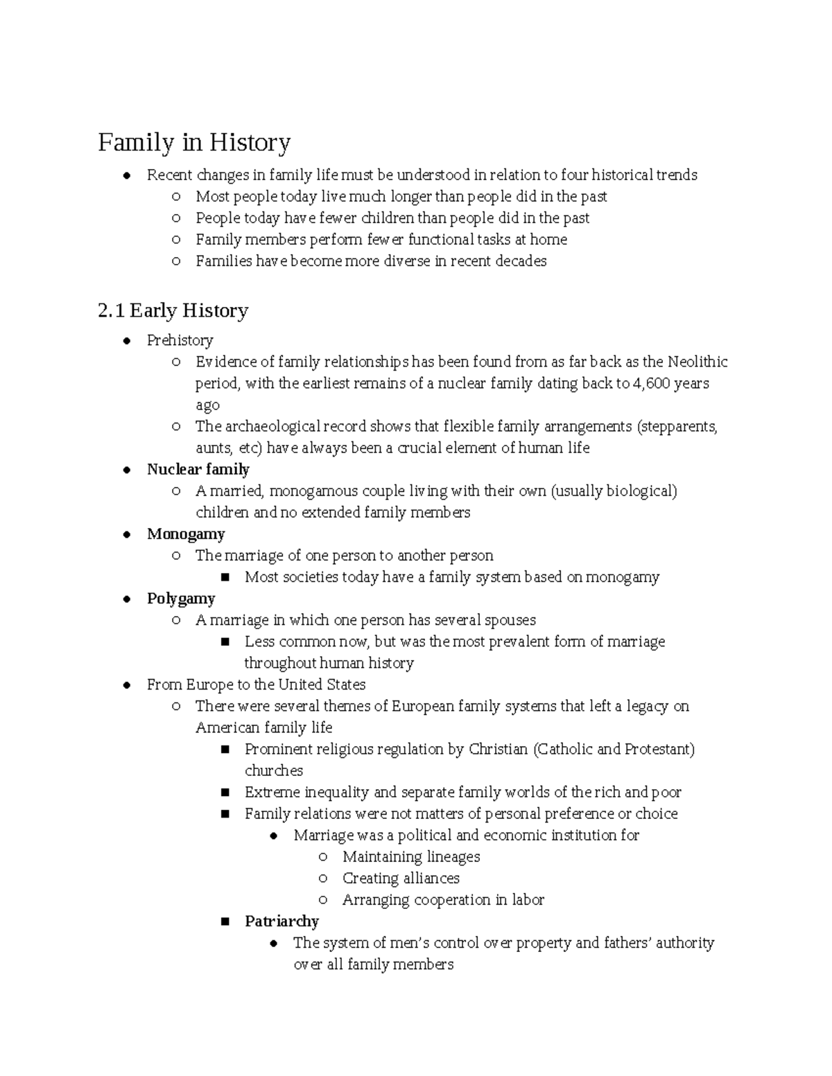 SOC 204 Chapter 2: Historical Trends in Family Life and Diversity - Studocu