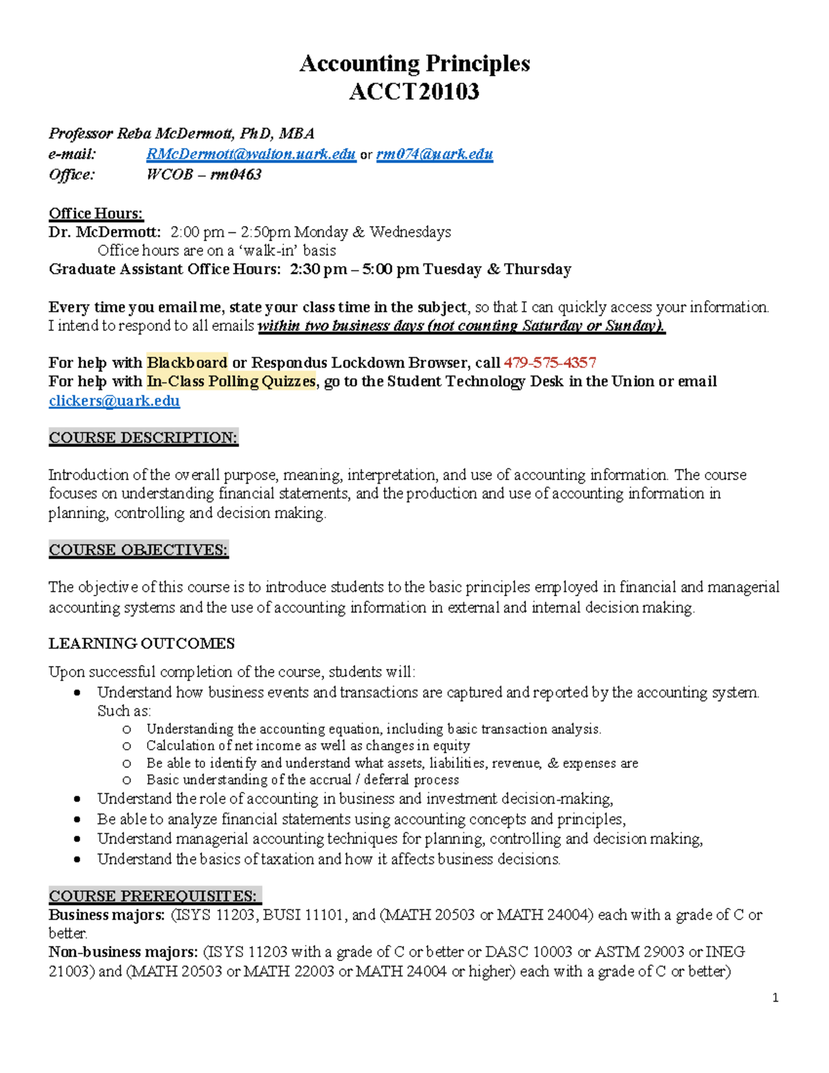 ACCT20103 Accounting Principles Course Overview Spring 2026 - Studocu