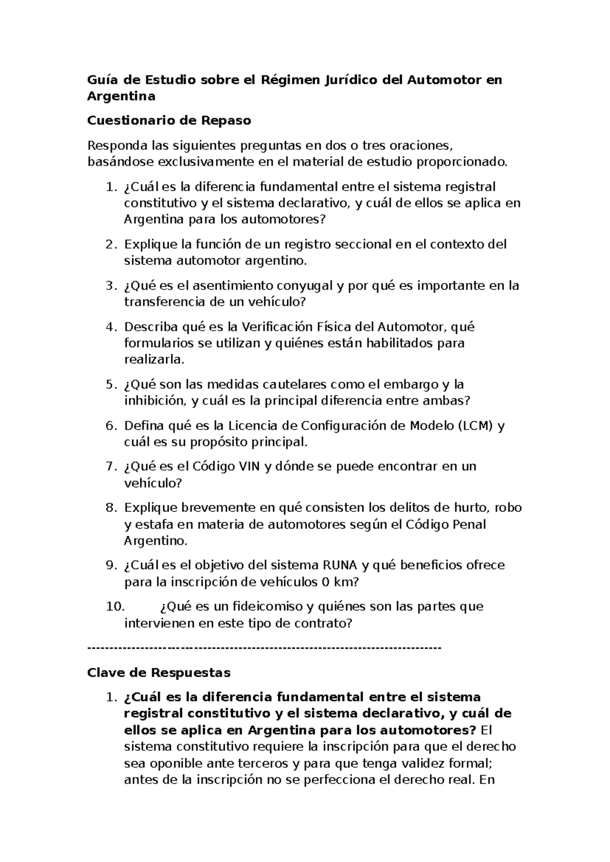 Guía de Estudio: Régimen Jurídico del Automotor en Argentina ...