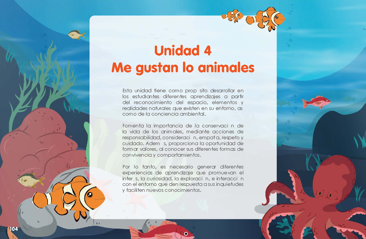 Unidad 4: Me Gustan los Animales - Aprendizajes para Párvulos 1-3 - Studocu