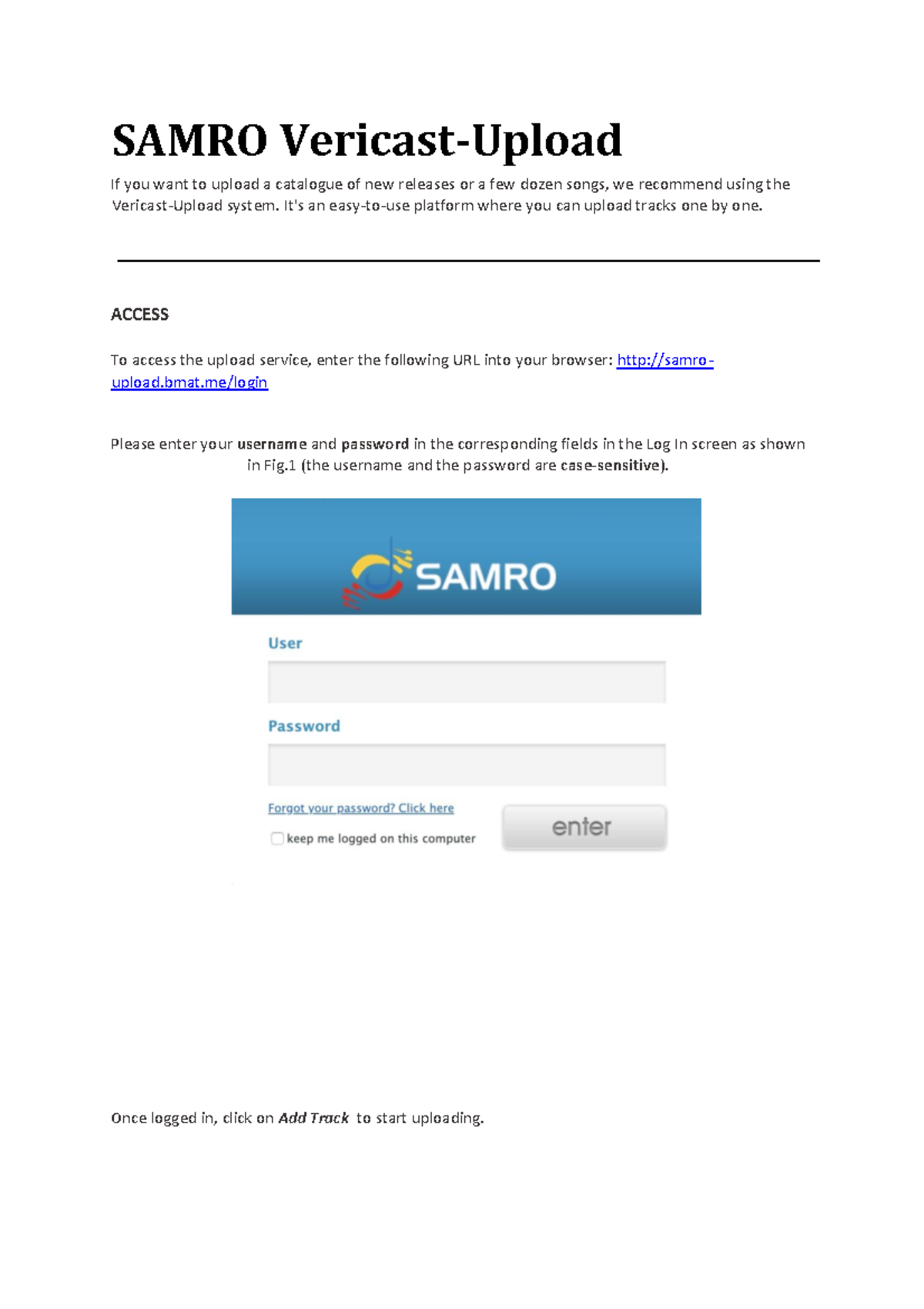 Vericast Upload Work Instructions: SAMRO Track Submission Guide - Studocu