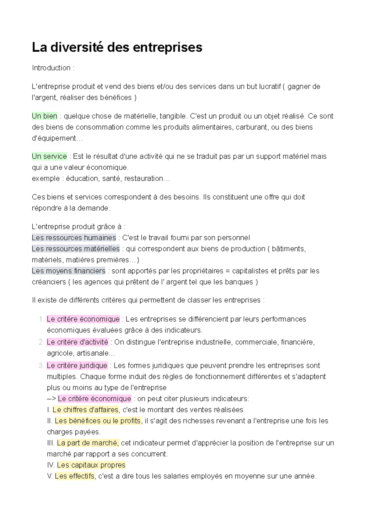 La diversité des entreprises - La diversité des entreprises ...