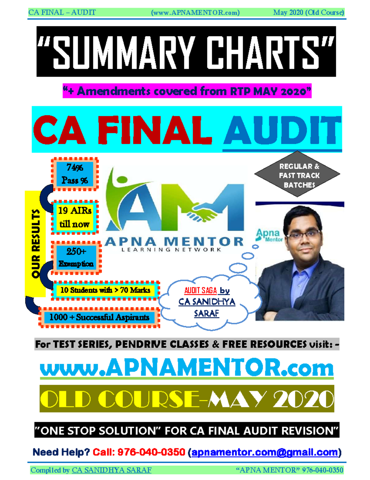 SA Charts - Standards on Auditing - CA FINAL – AUDIT (APNAMENTOR) May ...