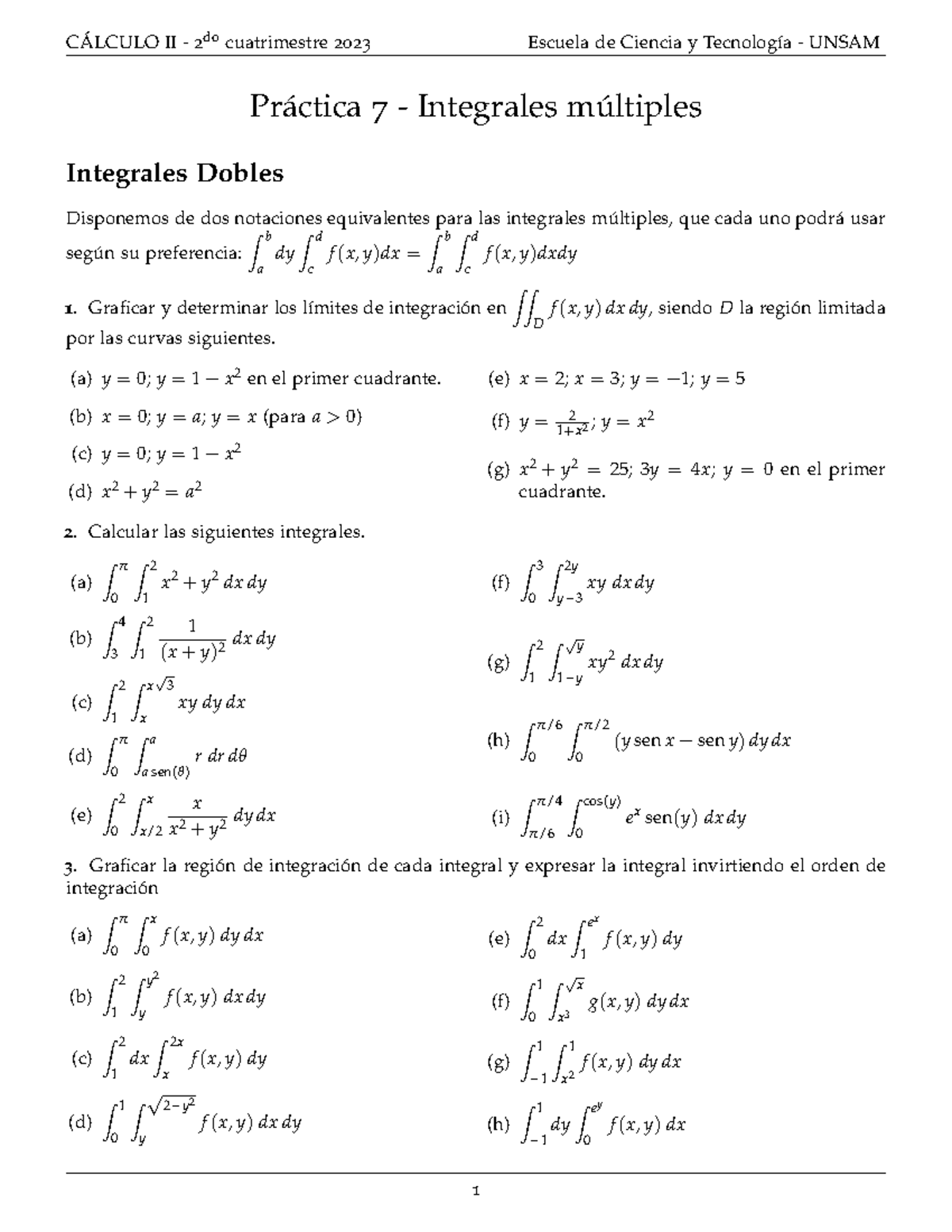Práctica 7 - Integrales Múltiples y Aplicaciones Avanzadas - Studocu