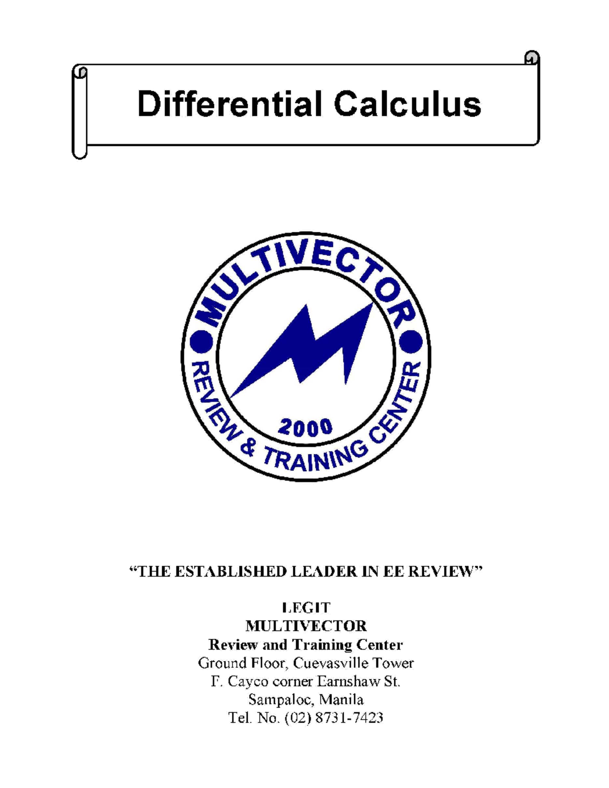 Differential Calculus Review and Training Notes (05) - Studocu
