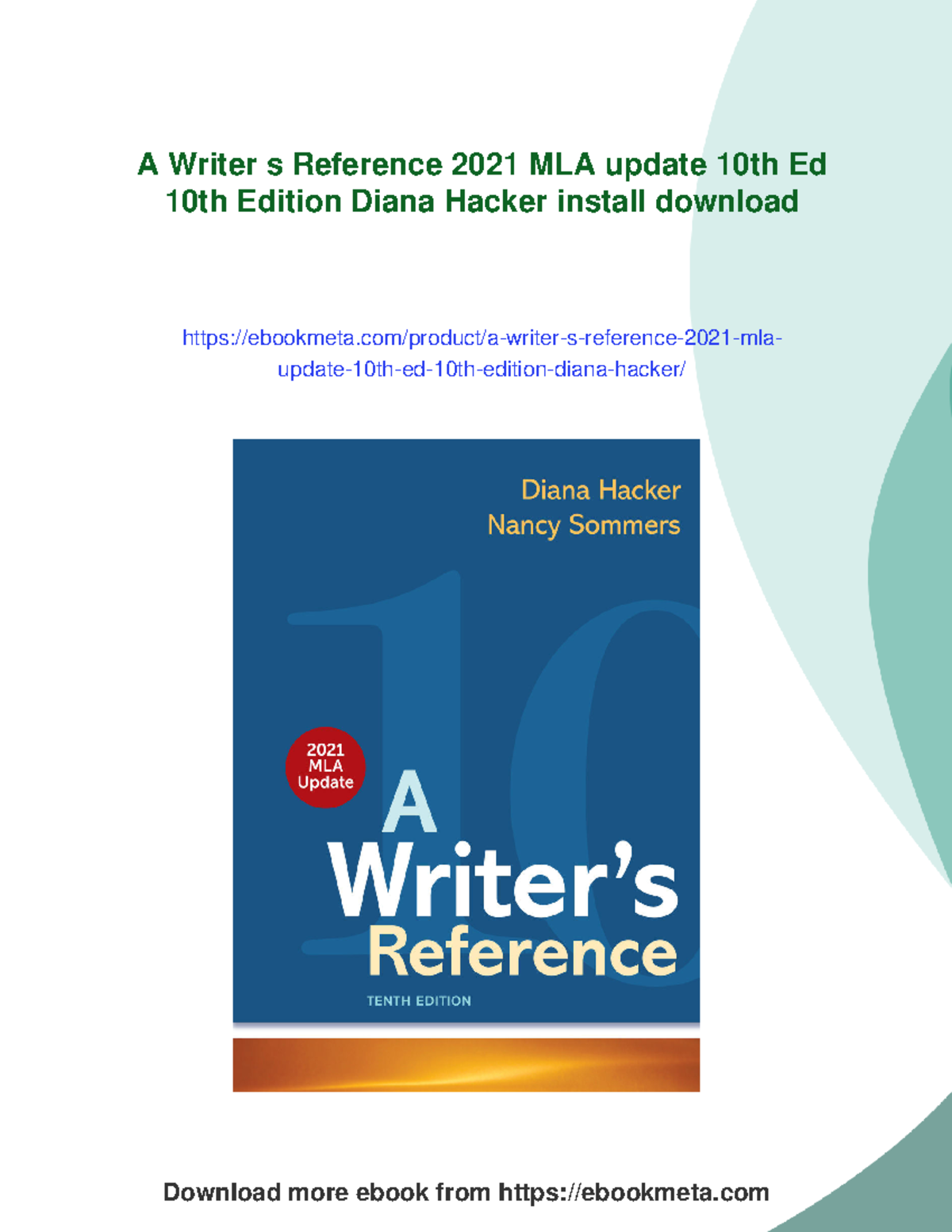 60556 - A Writer's Reference: 2021 MLA Update, 10th Edition Guide - Studocu