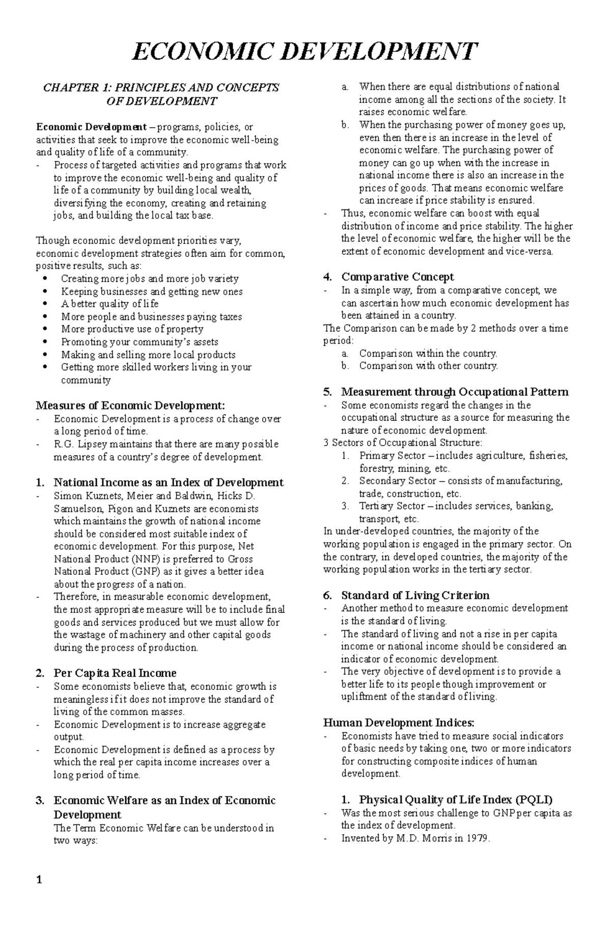Eco Dev-Midterm-Reviewer - CHAPTER 1: PRINCIPLES AND CONCEPTS OF ...