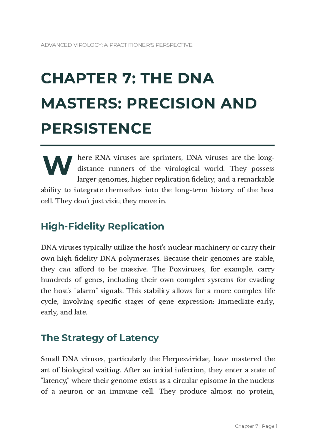 ADVANCED VIROLOGY (CH 7): DNA VIRUSES - STRATEGIES & STABILITY - Studocu