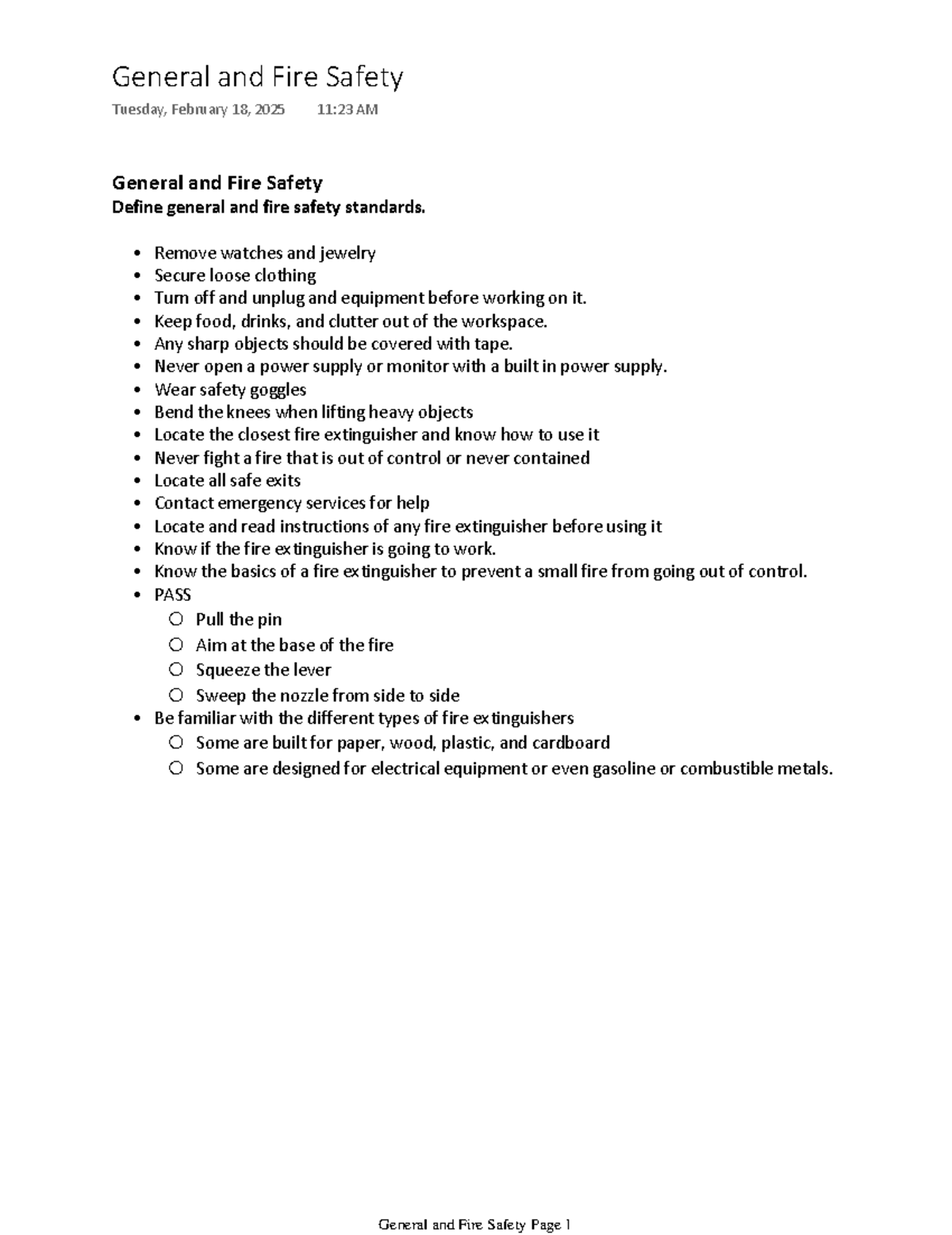 General and Fire Safety Standards Guidelines - General and Fire Safety ...