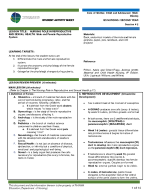 MCN Reviewer PDF - Maternal - Maternity Nursing Study Guide (QUICK REVIEW) 1. Female ...