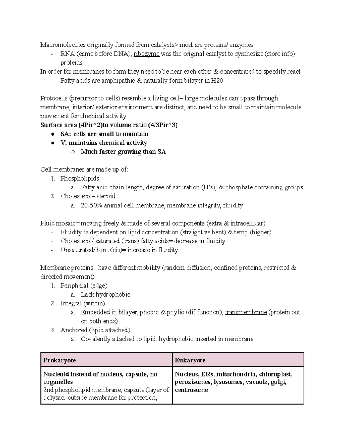 Biology 101: Cell Structure and Function Lecture Notes - Studocu