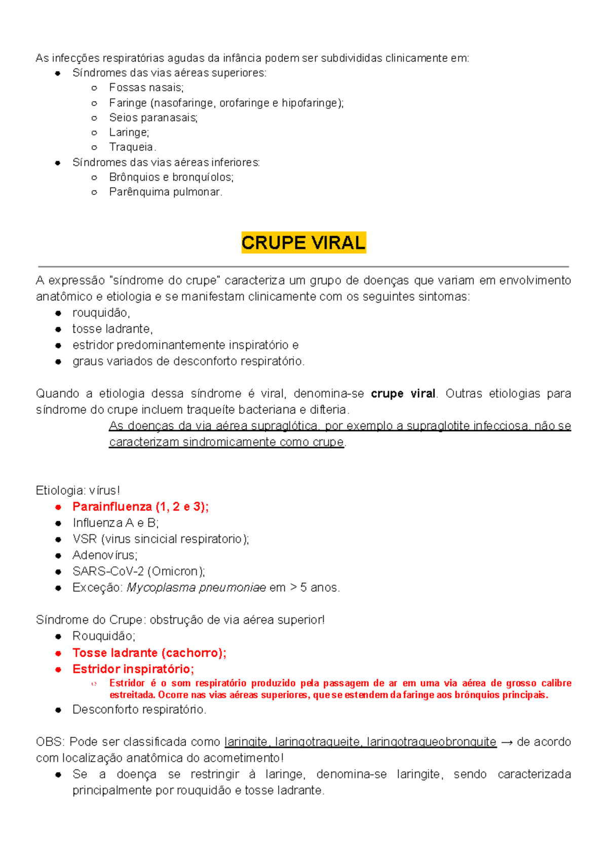 Crupe viral - As infecções respiratórias agudas da infância podem ser ...