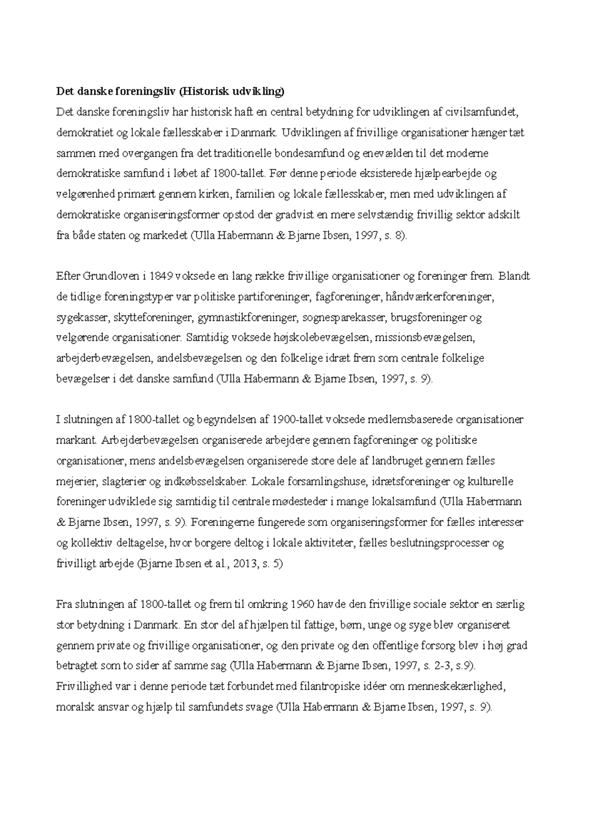 Historisk udvikling af det danske foreningsliv - Redegørelse del 1 ...