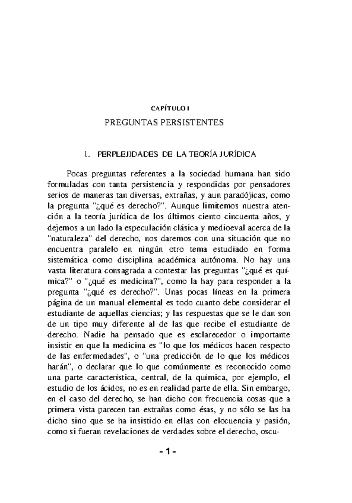 El Concepto de Derecho. HLE HART - CAPÍTULO I PREGUNTAS PERSISTENTES ...