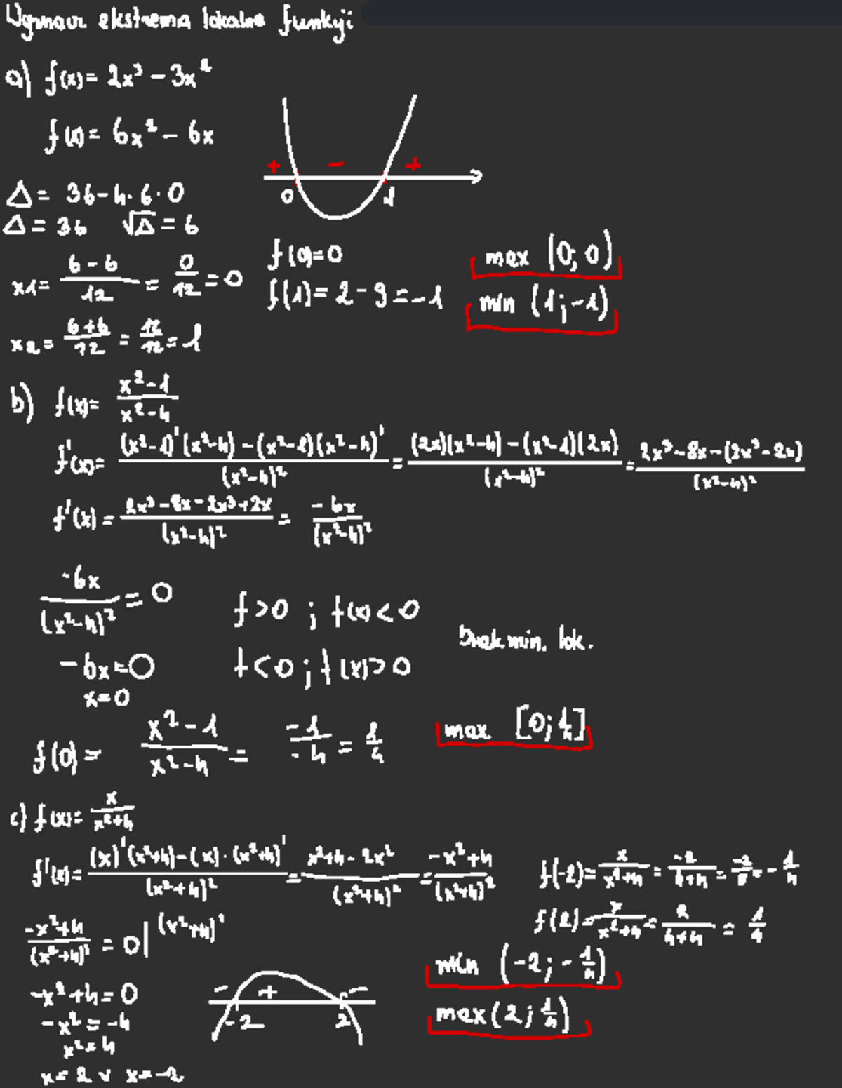 Matematyka: Wymac ekstrema lokalne Funkyi (MATH 101) - Studocu