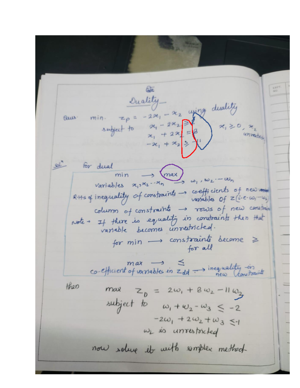 Duality Concepts and Simplex Method - Min/Max Problems (MTWTFSS) - Studocu