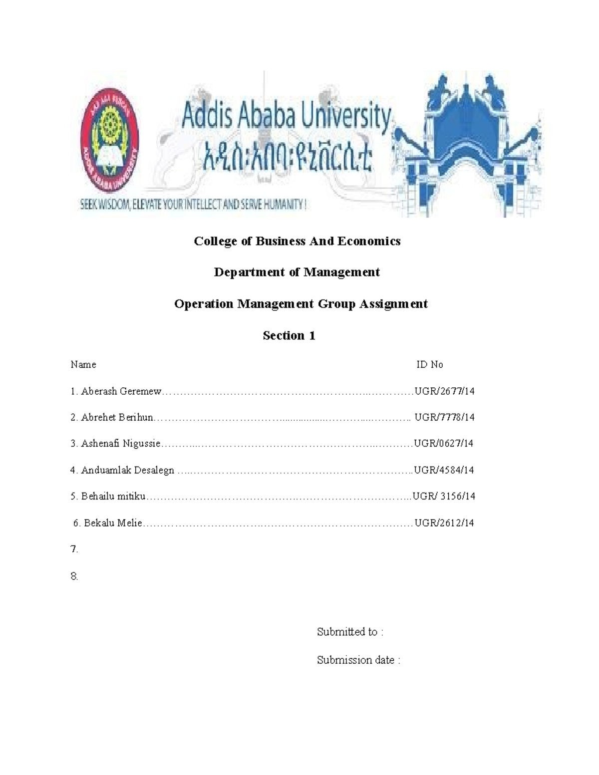 Operation management group assignment: literature review and analysis ...