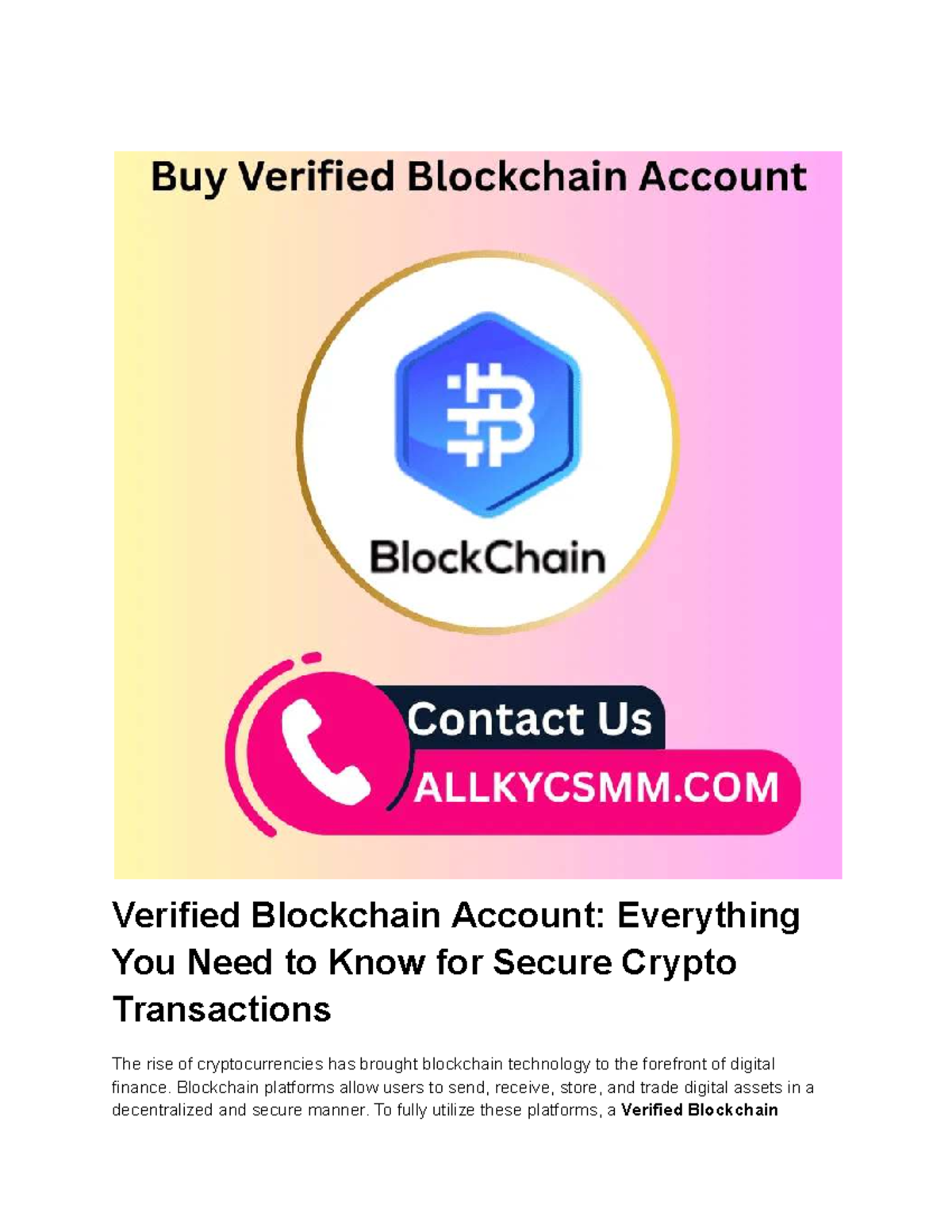 Verified Blockchain Account: Essential Guide for Secure Crypto Use ...