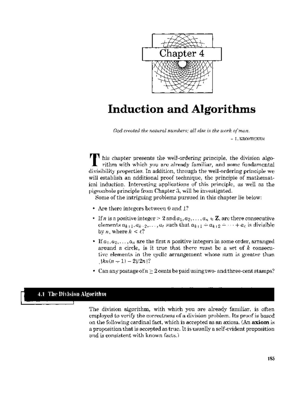 Chapter 4: Induction and Algorithms - Discrete Mathematics (2004) - Studocu