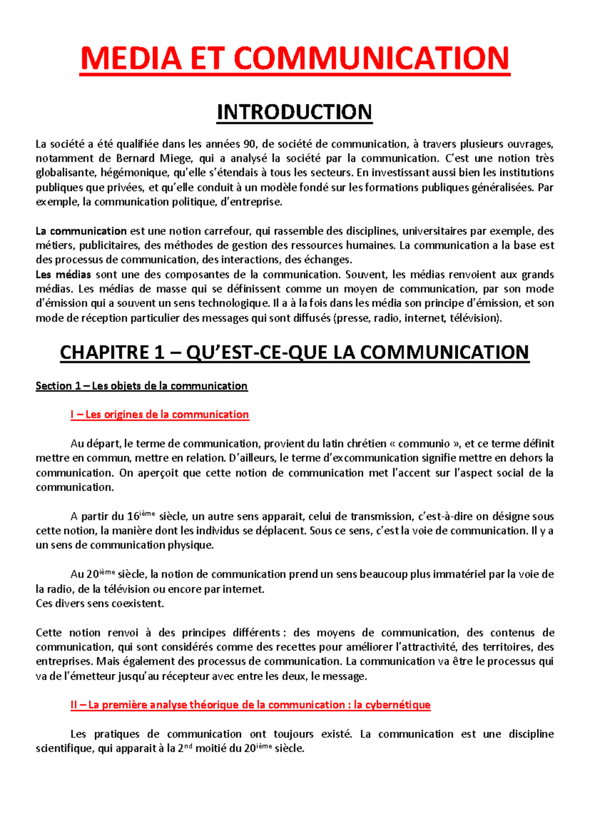 CM-Média et Communication : Introduction à la Communication et aux ...