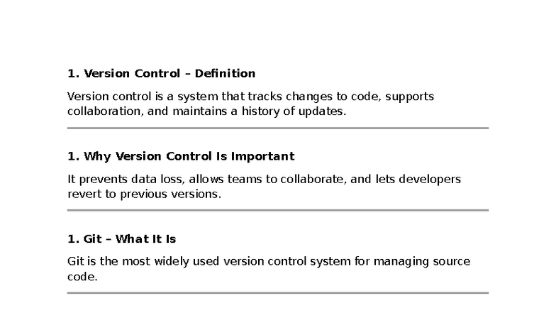 Software notes 3 - idk - Version Control – Definition Version control ...