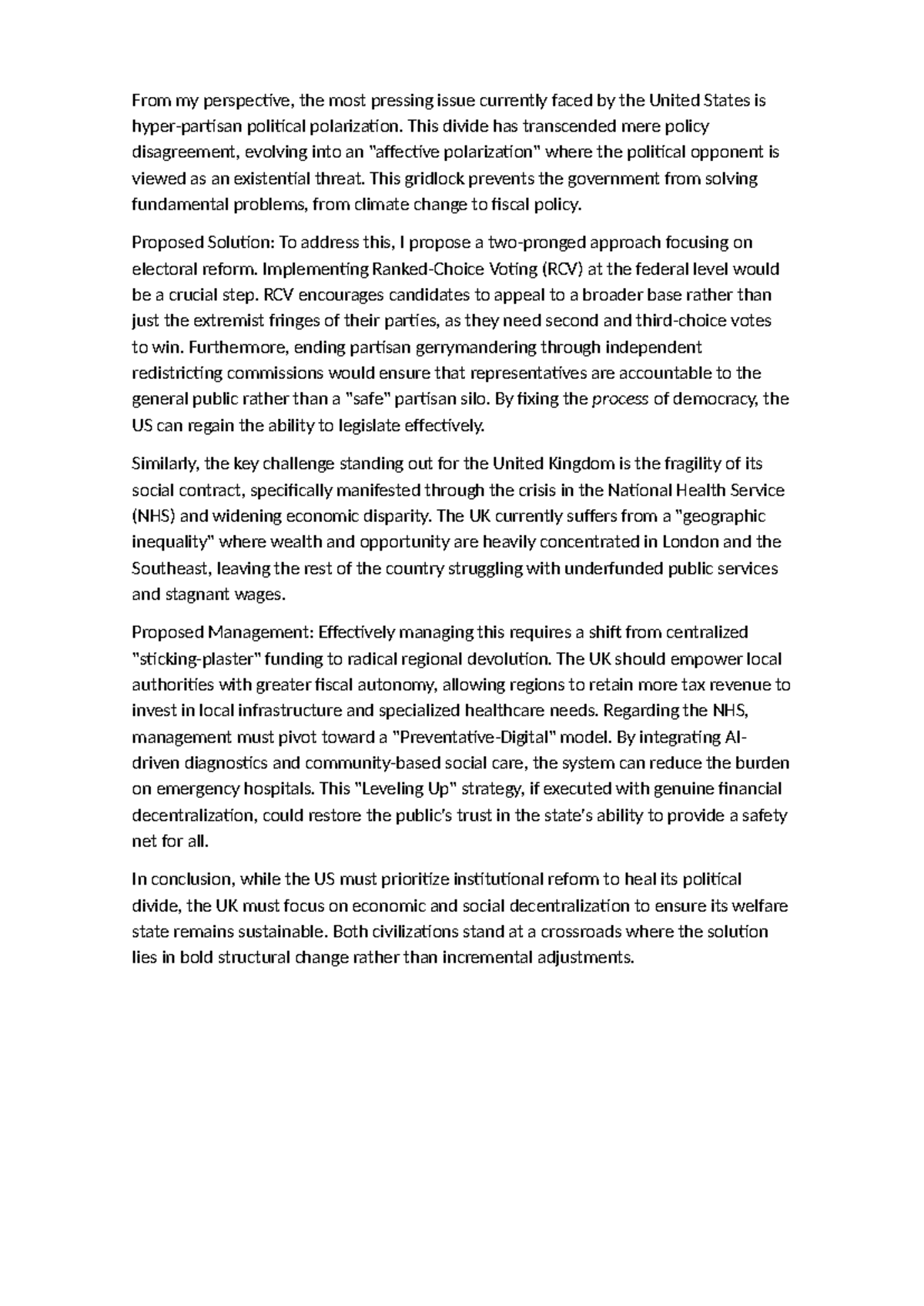 Political Polarization and Social Contract Challenges: A Comparative ...