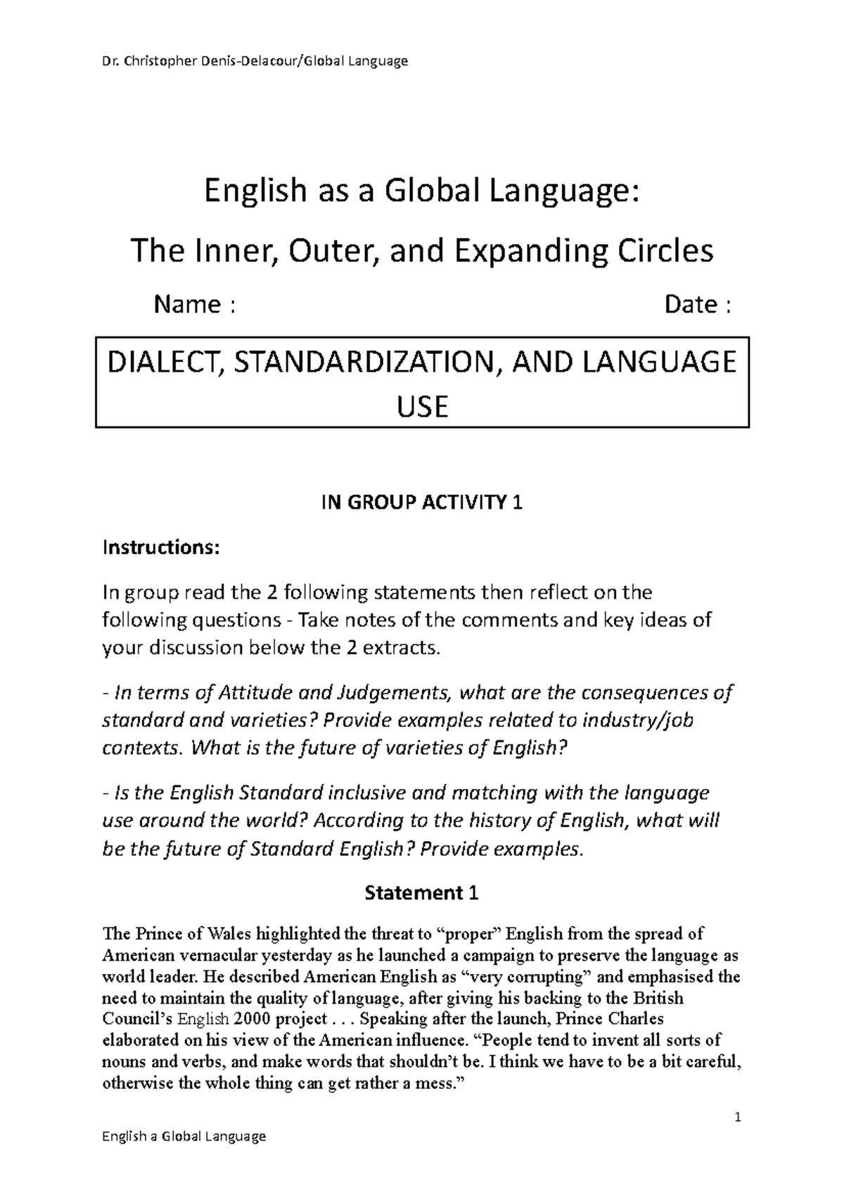 3. The Global English and Circle Model - English as a Global Language ...
