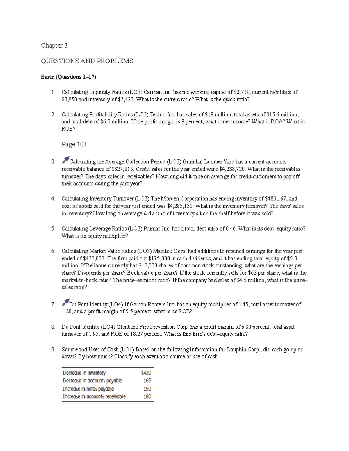 Ch 3 - Problems - Problem questions - Chapter 3 QUESTIONS AND PROBLEMS ...