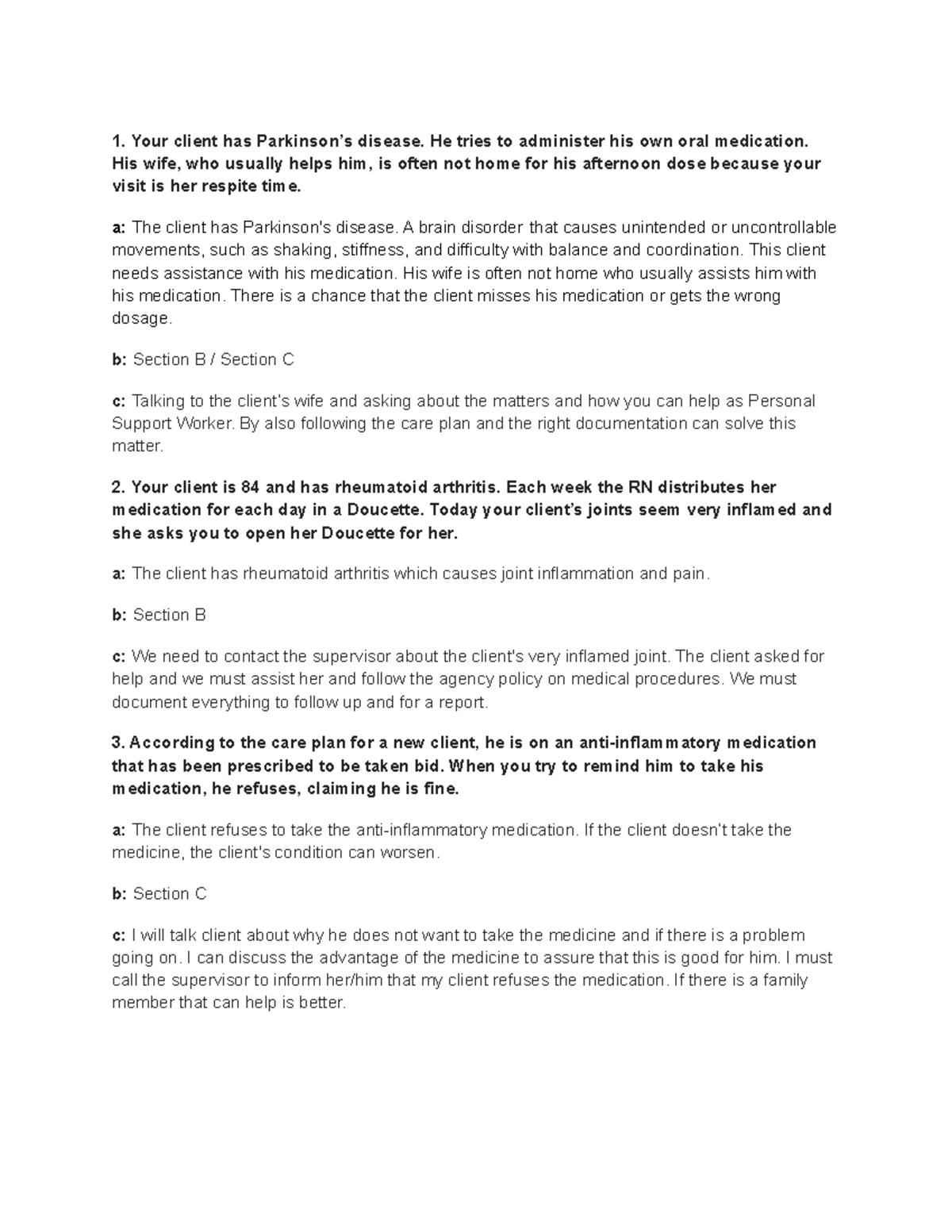 Module 10 - Assignment: Medication Management & Client Care Issues ...