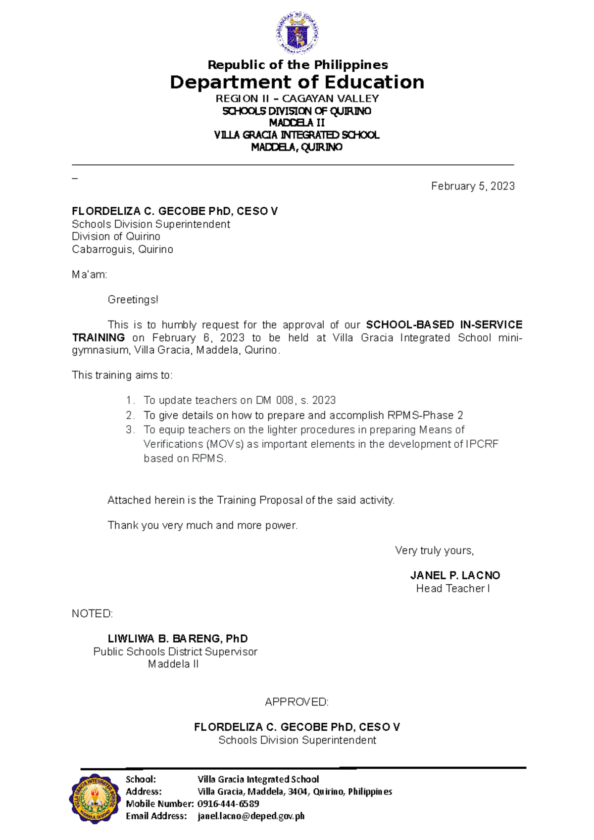 School Based Inset 2023 - Department of Education REGION II – CAGAYAN ...