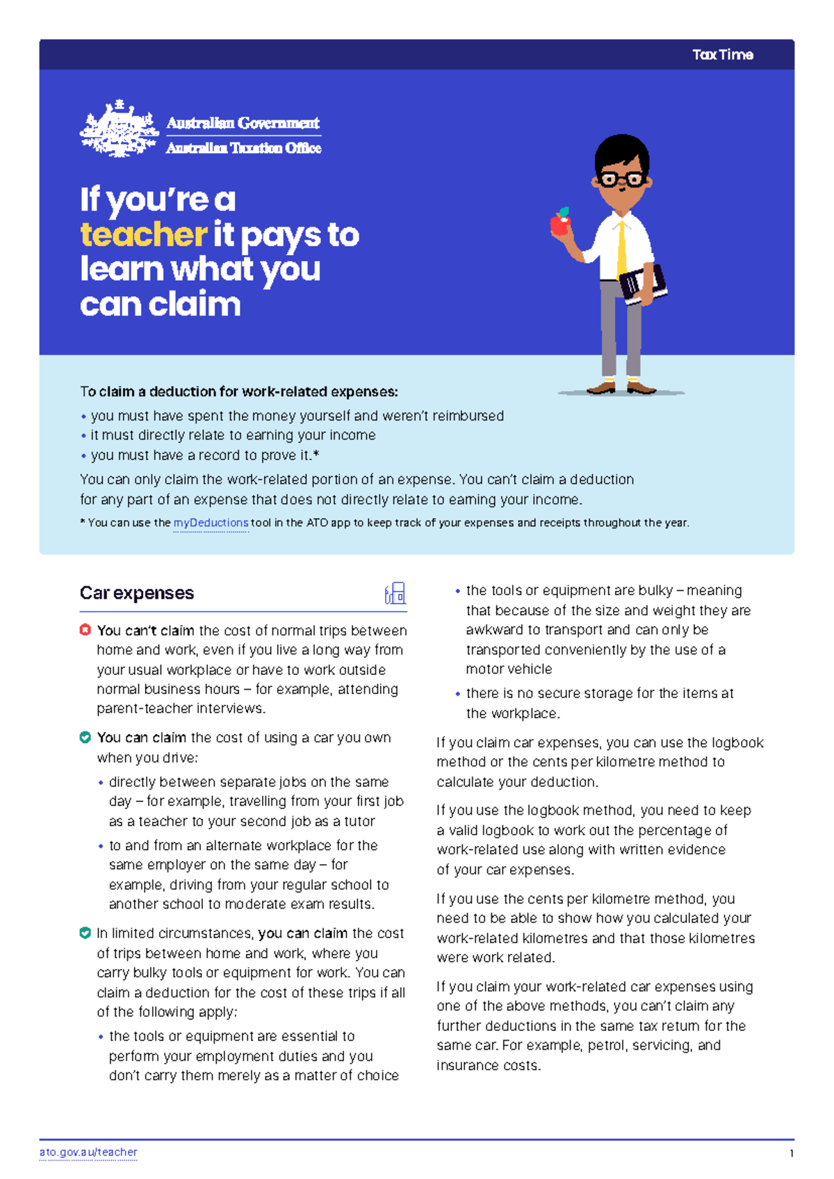 Tax Time Toolkit for Teachers: Deductions & Claims Guide - Studocu