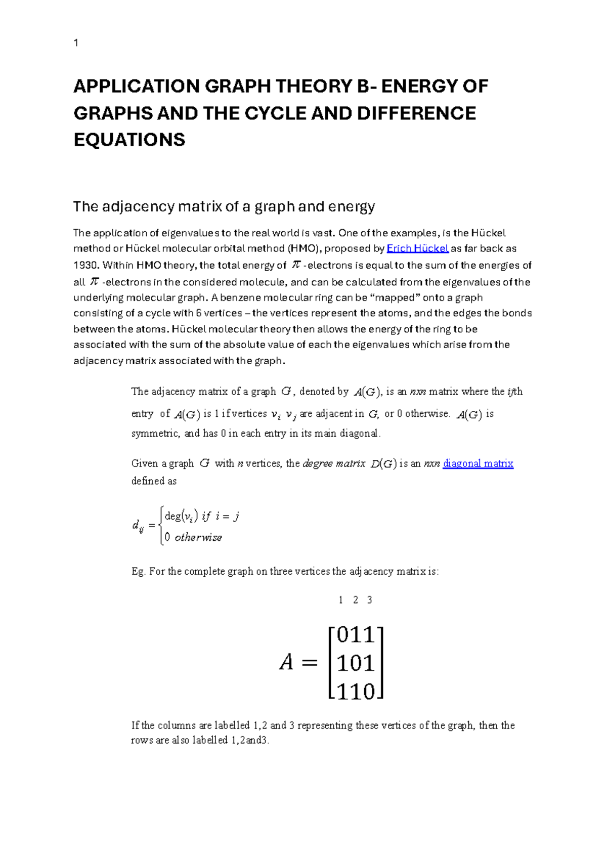 CSET 10 Energy of Graphs and Tree Cover Ratio Analysis - Studocu