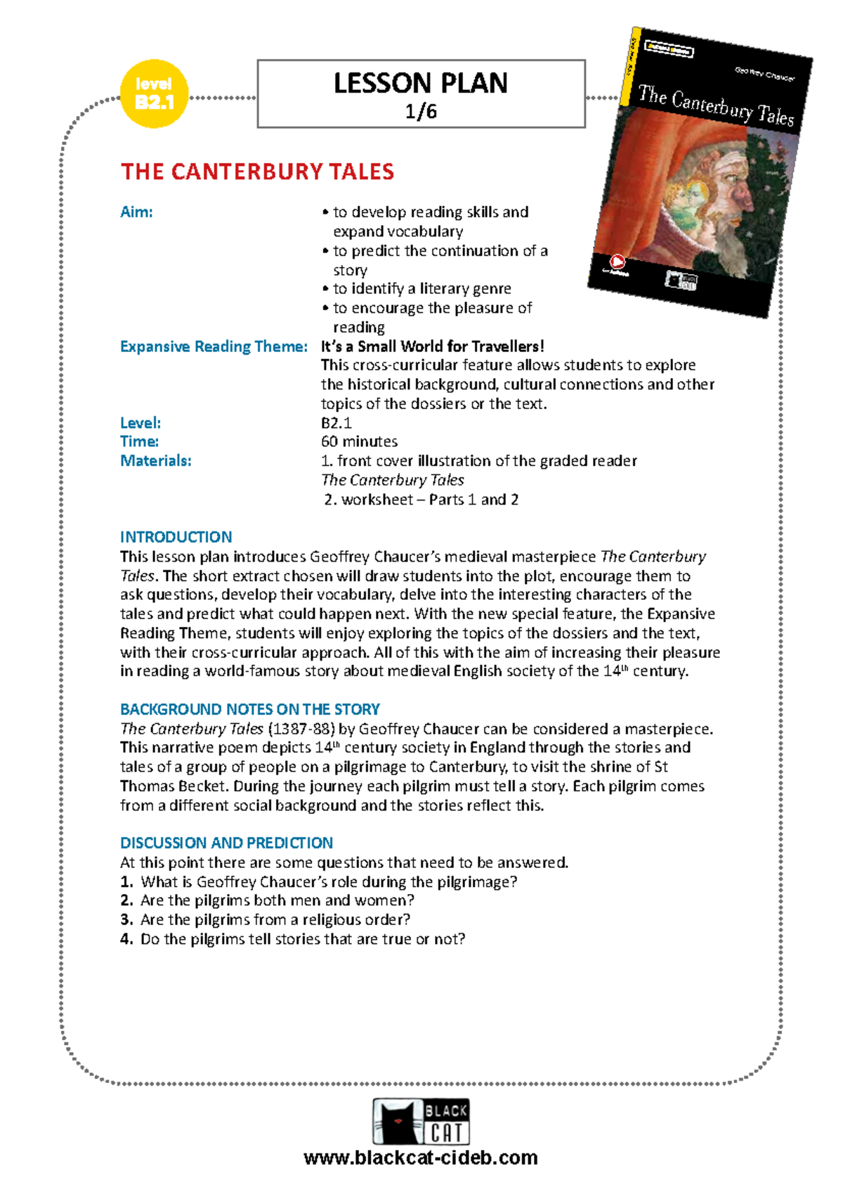 LP 9788853014177 The-Canterbury-Tales - LESSON PLAN 1/ blackcat-cideb ...