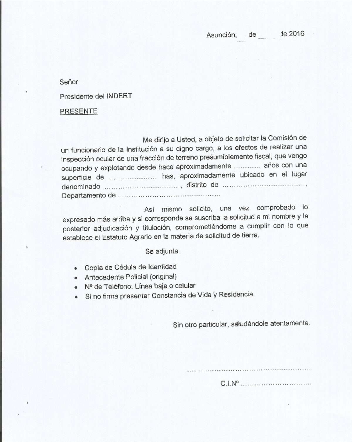 Solicitud de Inspección de Terreno Fiscal - Formulario NBS - Studocu