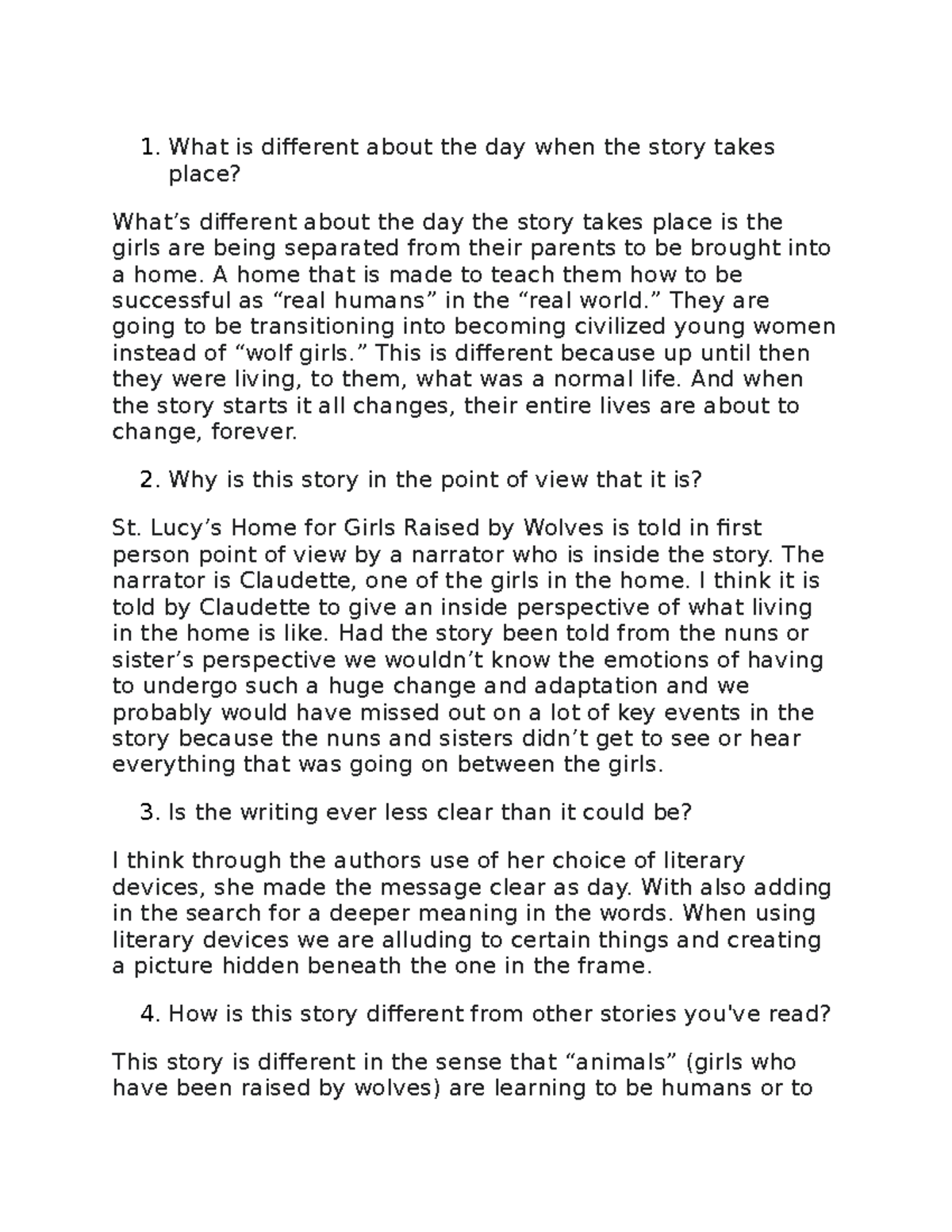 RLAW6 RF - Analysis of "St. Lucy's Home for Girls Raised by Wolves ...