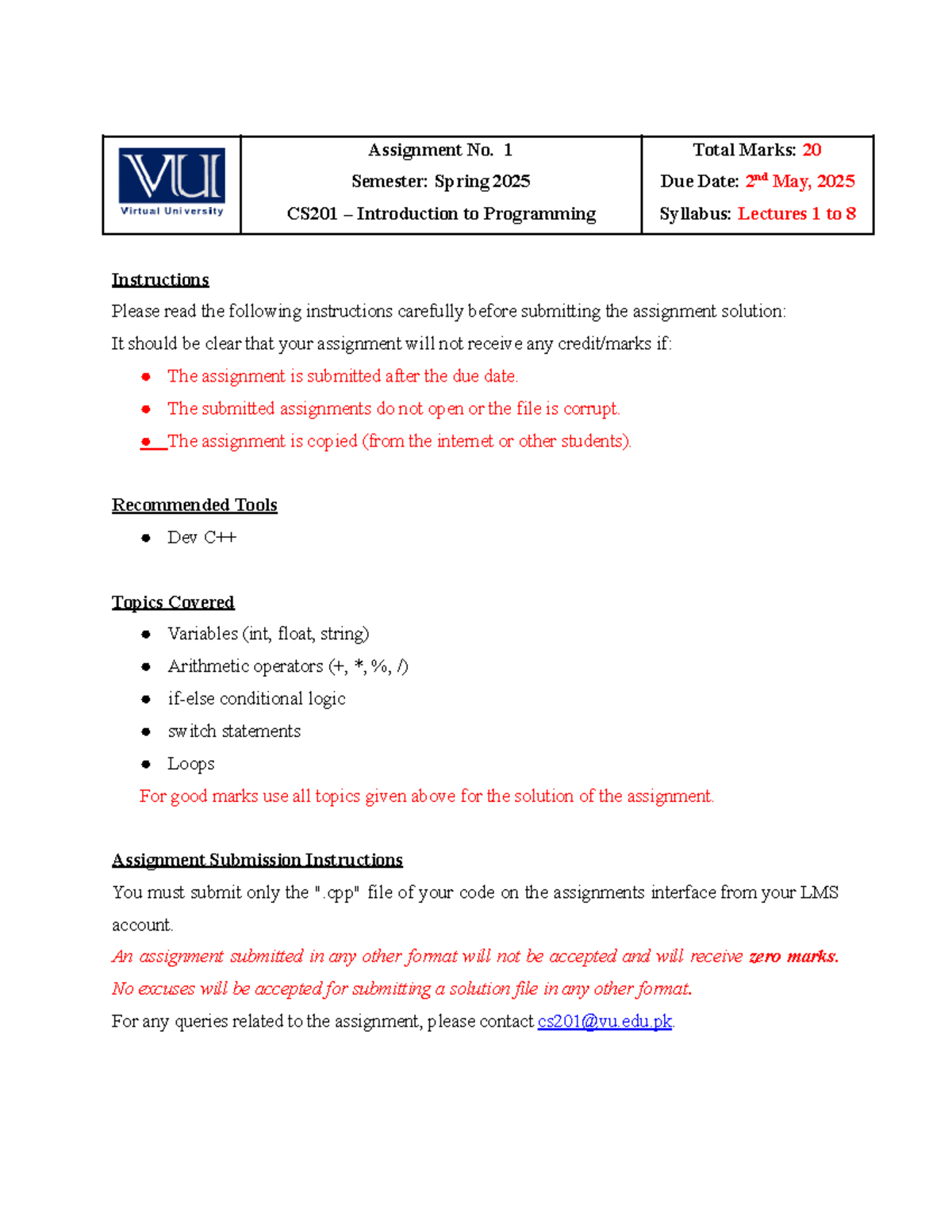 Spring 2025 CS201 - Assignment 1: C++ Program for Bill Calculation ...