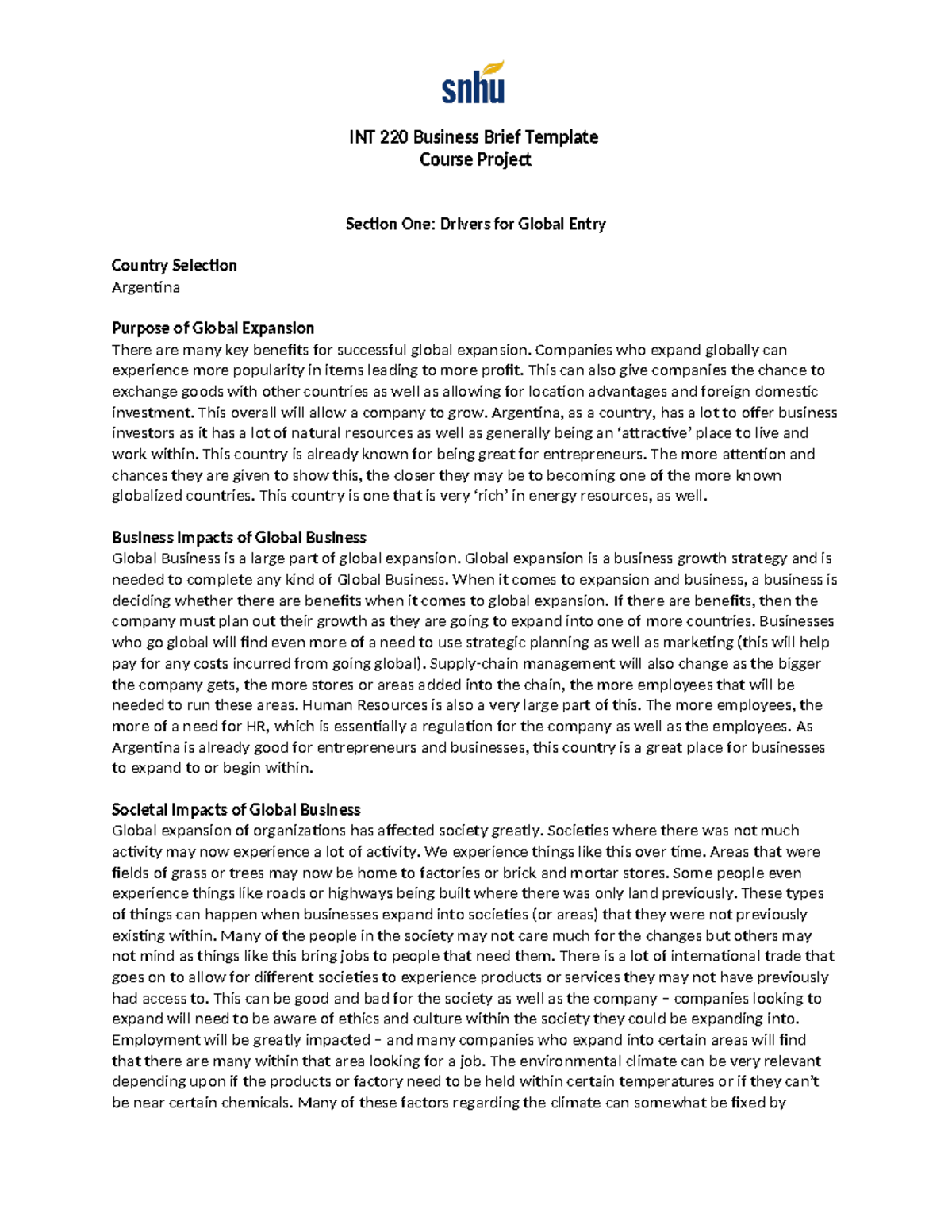 Int 220 Milestone Final - INT 220 Business Brief Template Course ...