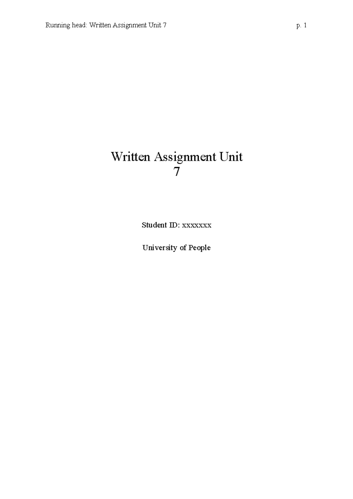 Written Assignment Unit 7 - ENGL1102 - Written Assignment Unit 7 ...
