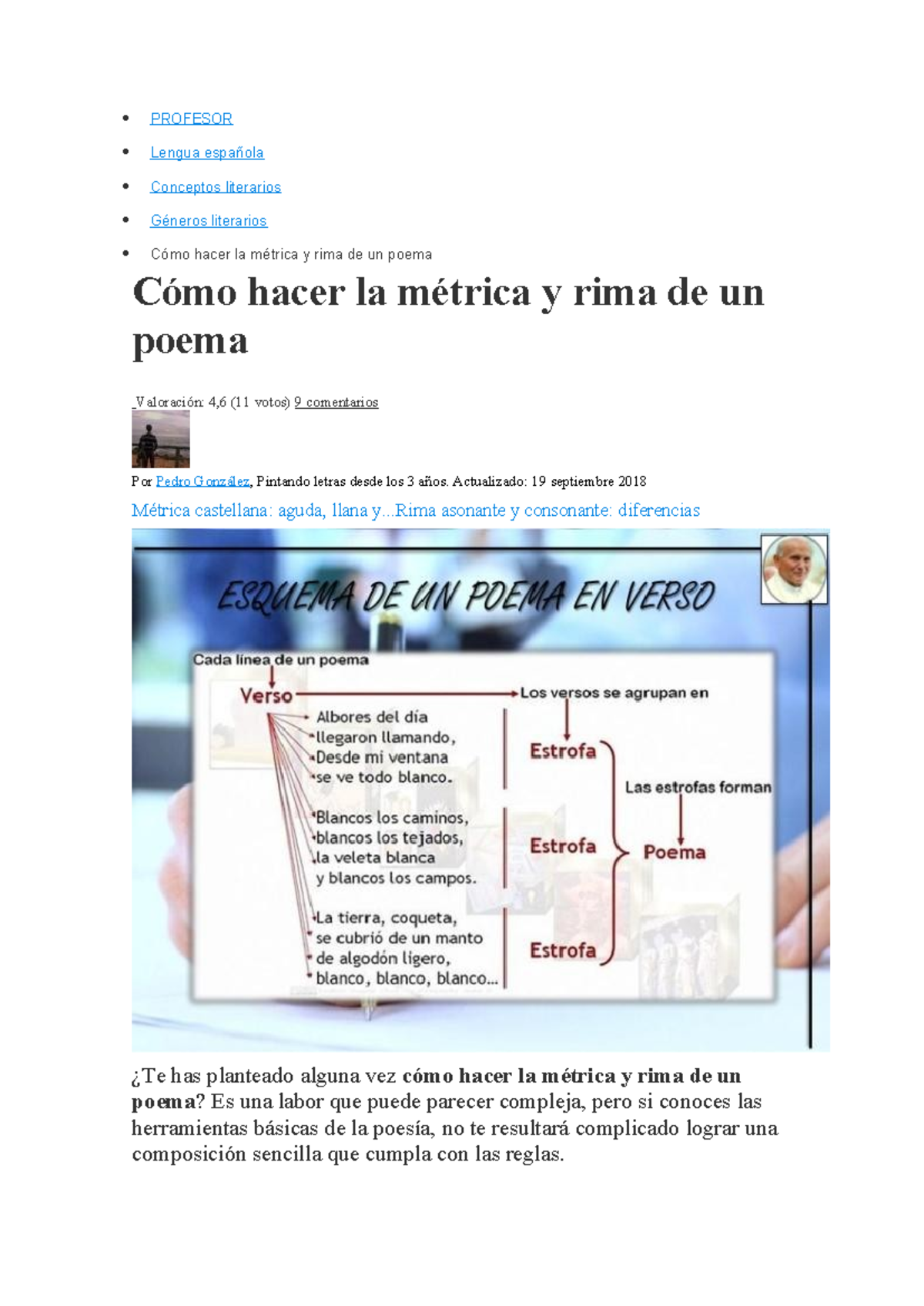 Cómo Hacer la Métrica y Rima de un Poema - Lengua Española - Studocu