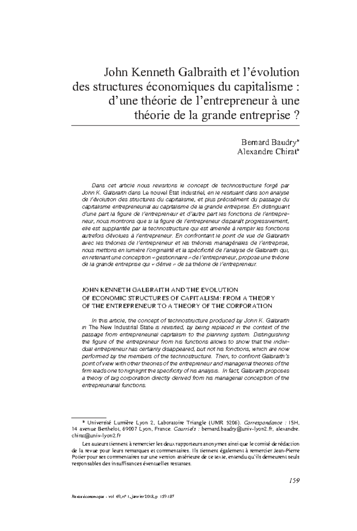 Théorie de la Technostructure chez Galbraith : Économie et Capitalisme ...