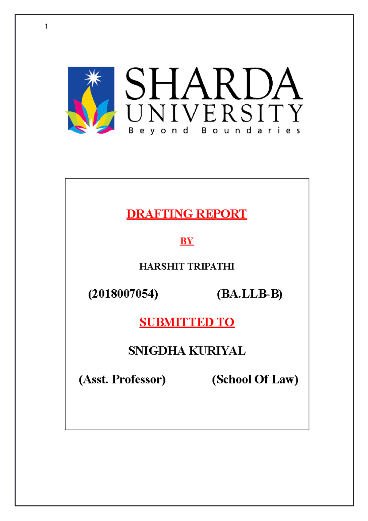 Draft Format for Civil & Criminal Case Documents (BA.LLB-B) - Studocu