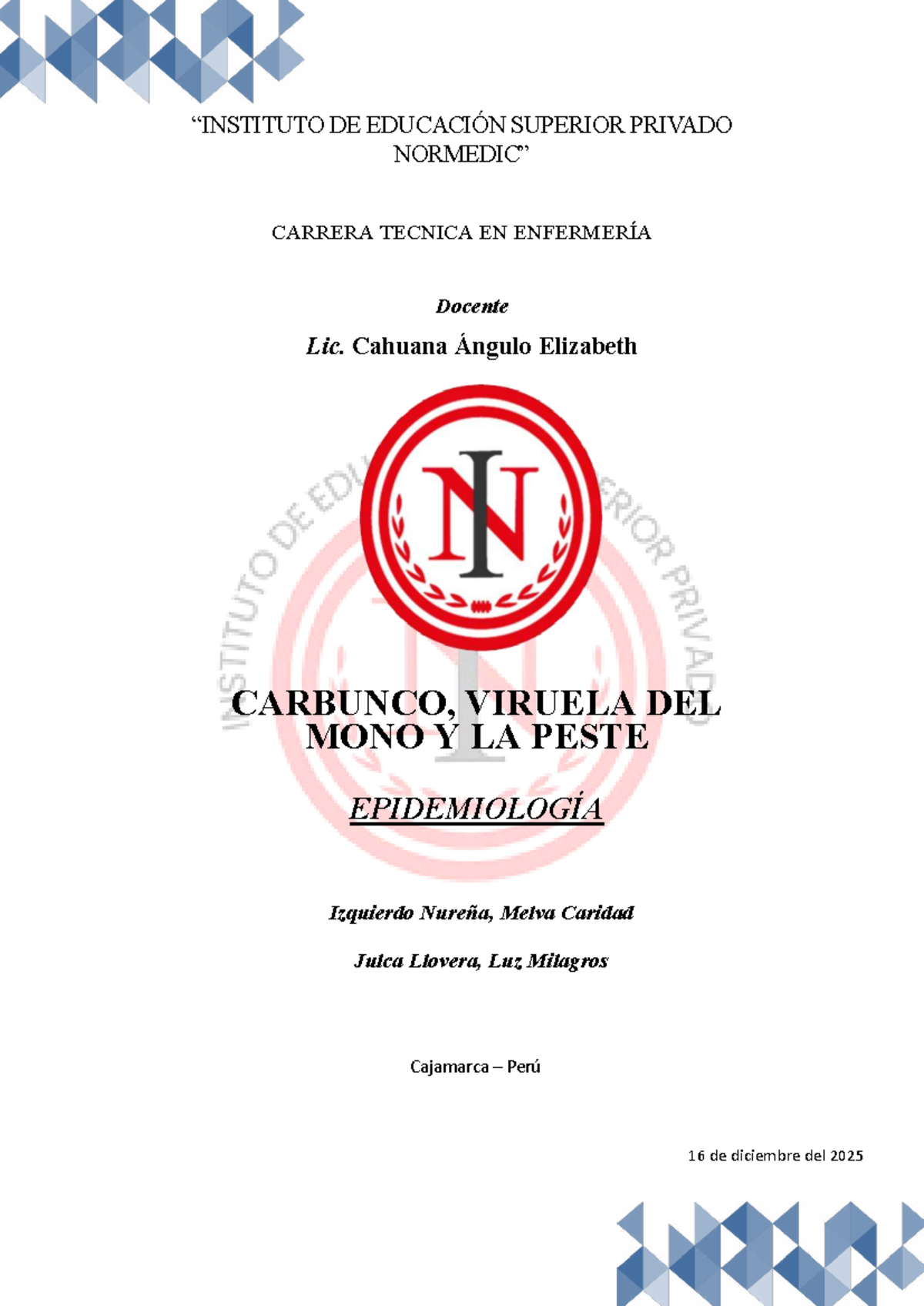 Informe sobre Epidemiología de Carbunco, Viruela del Mono y Peste ...