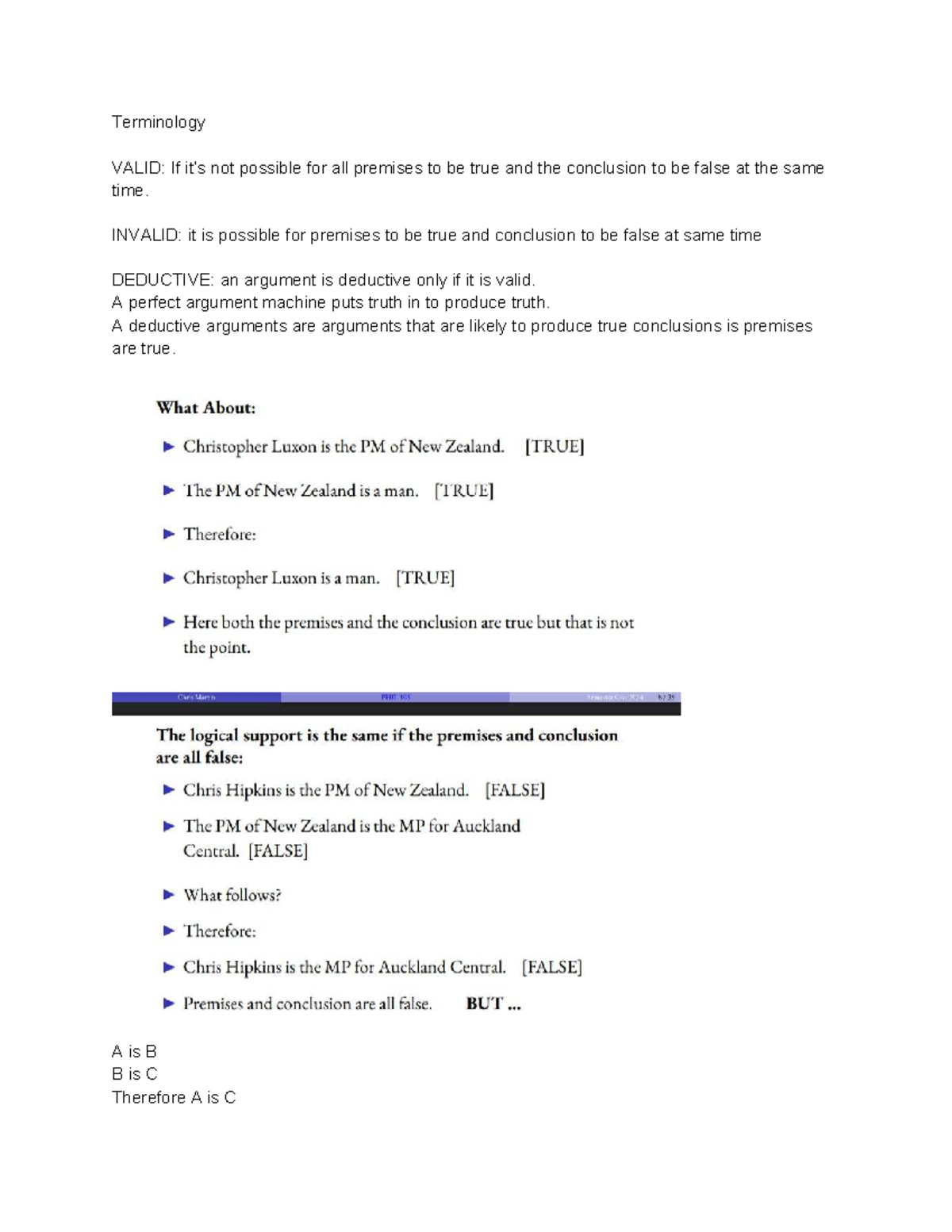 Lecture 5: Understanding Validity and Deductive Arguments - Studocu