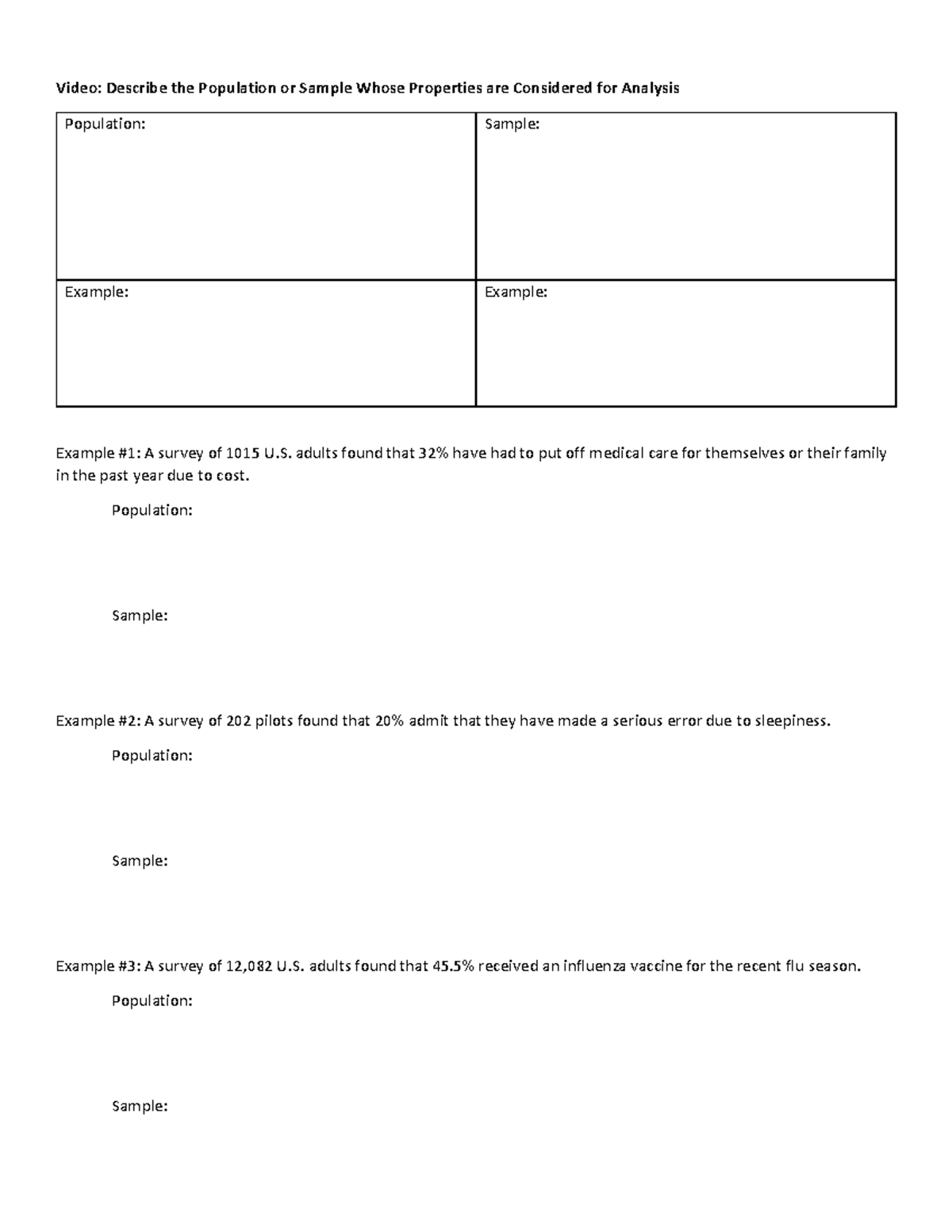 MAT1205 Unit 11: Guided Notes on Population, Sampling, and Statistics ...