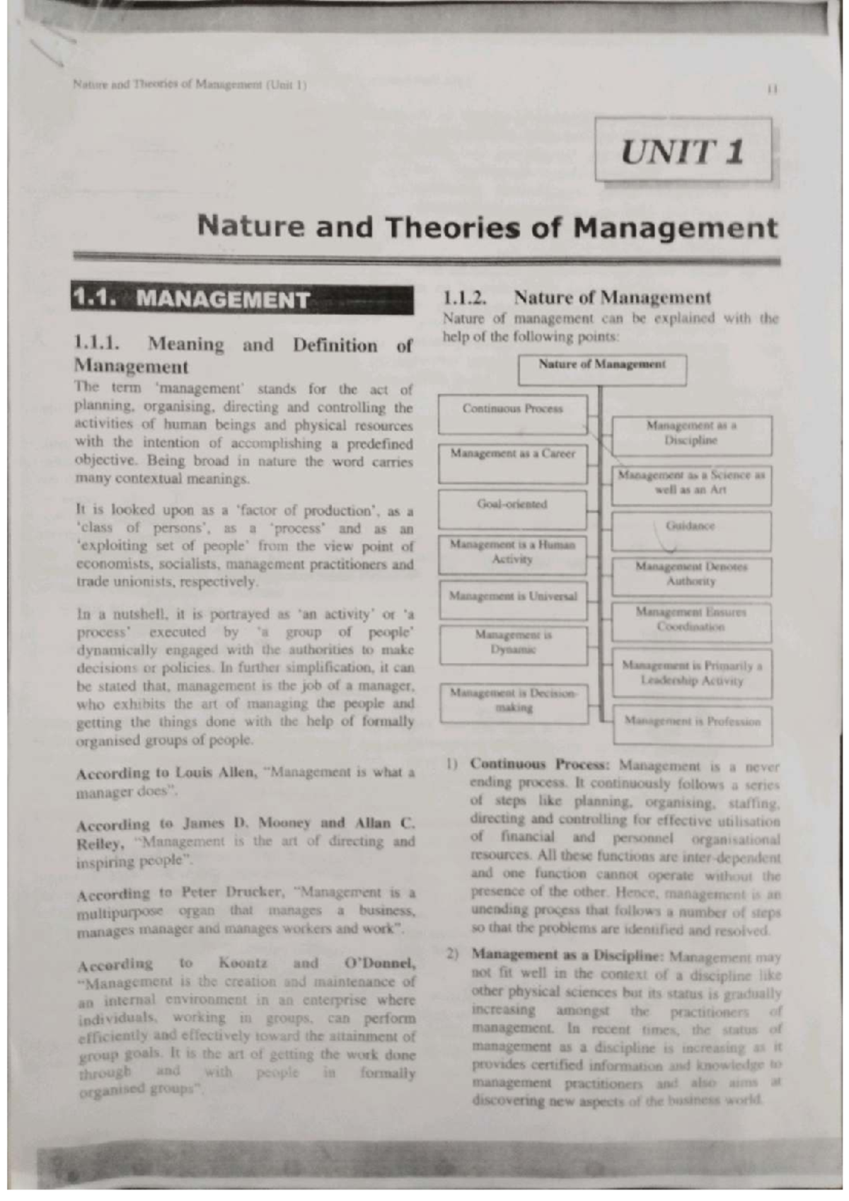 MCOB - Unit 1: Nature and Theories of Management Lecture Notes - Studocu